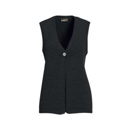 GOLDNER Damen Strickjacke "Kurzgr&ouml;&szlig;e Stilvoller Pullunder mit V-Ausschnitt", schwarz, Gr. 19, Obermaterial: 60% Polyester PES. 40% Baumwolle CO.,
