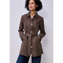 Street One Damen Outdoorjacke, braun, Gr. 46, unifarben, Web, 69% Baumwolle, 31% Polyester, Jacken, im soften Baumwoll-Mix