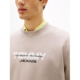 Tommy Jeans Herren Sweatshirt "TJM REGULAR CREW NECK", beige, Gr. S, unifarben, Sweatware, Obermaterial: 100% Baumwolle, Sweatshirts