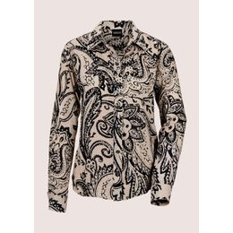 Madeleine Mode MADELEINE Damen Hemdbluse "Hemdbluse Elegante Printbluse mit grafischem Muster", schwarz, Modern, Gr. 44, Obermaterial: 100% Polyester PES., Blusen