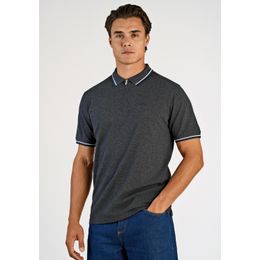 Poloshirt LINDBERGH "Poloshirt Relaxed Fit", Herren, Gr. L, grau (charcoal), Obermaterial: 60% Baumwolle, 40% Polyester, unifarben, l&auml;ssig geschnitten, Shirts