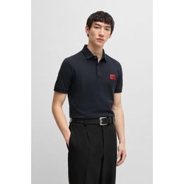 Hugo Herren Poloshirt "Dereso", schwarz, Gr. XL, unifarben, Jersey, Obermaterial: 100% Baumwolle, Shirts, Slim Fit, Kurzarm, Hugo Weblabel