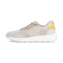 Gabor Damen Keilsneaker, Gr. 39sand kombiniert, Nappaleder, Veloursleder, Schuhe, Freizeitschuh, Halbschuh, Schn&uuml;rschuh mit Kontrastbes&auml;tzen