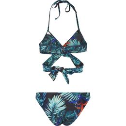 Urban Classics Damen B&uuml;gel-Bikini "Urban Classics Damen Ladies Draped Pattern Bikini", bunt, Gr. M, 85% Polyester, 15% Elasthan, Bikini-Sets