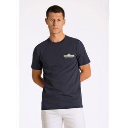 LINDBERGH Herren Kurzarmshirt "T-Shirt (Kurzarm) Relaxed Fit", blau, Gr. L, Obermaterial: 100% Baumwolle, Shirts
