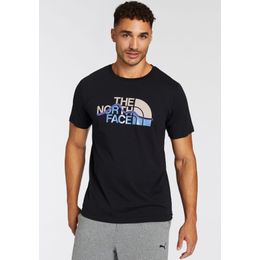The North Face Herren T-Shirt "M SS MOUNTAIN LINE TEE", schwarz, Gr. XXL, Jersey, Obermaterial: 100% Baumwolle, Shirts, sportlicher Stil, mit