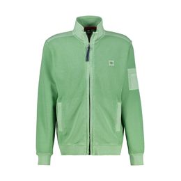 Lerros Herren Sweatjacke "Sweatjacke in Zig-Zag-Struktur", gr&uuml;n, Gr. S, 100% Baumwolle, Sweatjacken