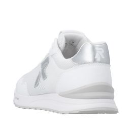 RIEKER SPORT Damen Sneaker, Gr. 43, wei&szlig;, Lederimitat, Textil, Schuhe, Schn&uuml;rschuh, Halbschuh, Freizeitsneaker mit leichter Laufsohle