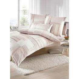Bettw&auml;sche Biberna, beige, Feinbiber, 100% Baumwolle, Bettw&auml;sche