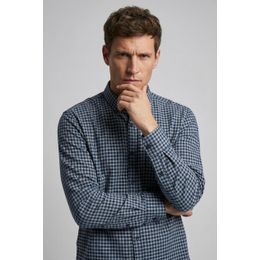 Camel Active Herren Karohemd, blau, Gr. S, Stoff, Obermaterial: 100% Baumwolle, Hemden, mit Button-Down-Kragen