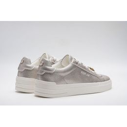 Replay Damen Plateausneaker, Gr. 40platinfarben, Lederimitat, Strukturmuster, unifarben, Schuhe, Schn&uuml;rschuh, Halbschuh, Freizeitsneaker in