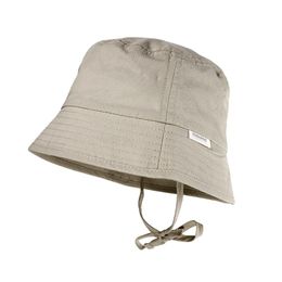 MaxiMo Jungen Fischerhut, beige, Gr. 49, unifarben, Popeline, Baumwolle, H&uuml;te, sch&uuml;tzt vor UV, mit Bindeband, bequem, basic, Baumwolle