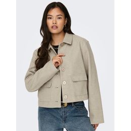 Jacqueline de Yong Kurzjacke JDY "JDYCALLIE LIFE SHORT JACKET OTW HAB NOOS", Damen, Gr. L, incense detail:melang&eacute;, Web, Obermaterial: 100% Polyester, meliert, kurz, Jacken Kurzjacke, Kunstfaser