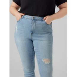 Vero Moda CURVE Damen Skinny-fit-Jeans "VMSOPHIA HR SKINNY DS VI3376 GA CUR NOOS"light blau denim, Gr. 54, unifarben, Denim/Jeans, Obermaterial: 69%