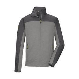 Killtec Herren Strickjacke "KOS 42 MN FLX JCKT"mittelgrau, Gr. M, Obermaterial: 100% Polyester, Strickjacken, Sportive Colourblock-Jacke, Kinnschutz,