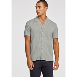 LINDBERGH Herren Leinenhemd "Leinenhemd (Kurzarm) Relaxed Fit", grau, Gr. XXXL, Obermaterial: 55% Leinen, 45% Baumwolle, Hemden