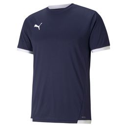 Puma Herren Fu&szlig;balltrikot "TEAMLIGA JERSEY", blau, Gr. XL, unifarben, Interlock, Obermaterial: 100% Polyester, Trikots, Kurzarmdesign, sportlicher