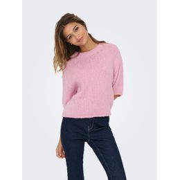 Jacqueline de Yong JDY Damen Kurzarmpullover "JDYLINEA S/S PULLOVER O-NECK KNT NOOS"fragrant lila, Gr. S, unifarben, Strick, Obermaterial: 80% Polyacryl, 20% Polyester,