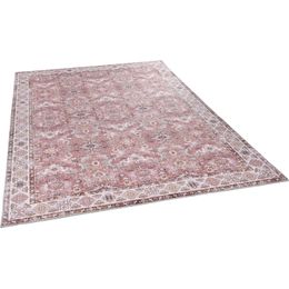 Teppich Gino Falcone, B:140cm H:3mm L:200cm, rot, Kunstfaser, Wohnzimmer, Teppiche, "Cecilia 057", Flachgewebe, bedruckt, Orient-Optik