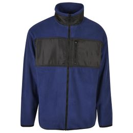 Urban Classics Jungen Fleecejacke "Urban Classics Herren Patched Micro Fleece Jacket"spaceblau, Gr. M, unifarben, 100% Polyester, Jacken