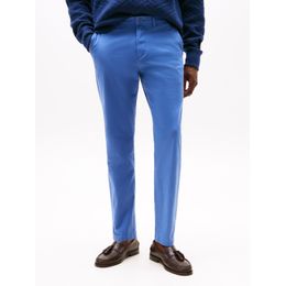 Tommy Hilfiger Herren Chinohose "HARLEM ESSENTIAL", blau, Gr. 33, unifarben, Twill, Obermaterial: 97% Baumwolle, 3% Elasthan, Hosen, Tapered Leg,