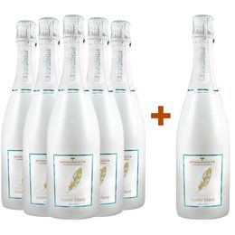 Weinmanufaktur Gengenbach 5+1 Paket "Gl&uuml;cksfeder" Cuv&eacute;e Blanc - Alkoholfrei Baden &ndash; Probierpaket Sch&auml;umendes Getr&auml;nk aus alkoholfreiem Wein