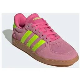 Sneaker Adidas SPORTSWEAR "BREAKNET SLEEK", Damen, Gr. 39, rosa (pulse magenta, lucid lemon, bliss pink), Leder, Synthetik, Schuhe Sneaker, Topseller