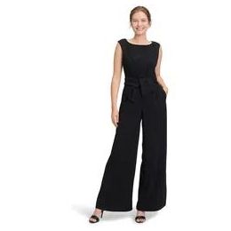 Overall Vera Mont "Damen mit weitem Bein", Damen, Gr. 48, Normalgr&ouml;&szlig;en, schwarz, Cr&ecirc;pe, Obermaterial: 95% Polyester, 5% Elasthan; Futter: 100% Polyester, ausgestellt, U-Boot-Ausschnitt, Overalls Overall, Bunddetail