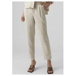 V&eacute;ro Moda Schlupfhose VERO MODA "VMJESMILO MW ANKLE PANTS WVN NOOS", Damen, Gr. M (38), N-Gr, beige (silber lining), Web, Obermaterial: 55% Viskose, 45% Leinen, unifarben, regular fit kn&ouml;chellang, Hosen Schlupfhose, mit Leinen, elastisches B&uuml;ndchen und Kordelzug