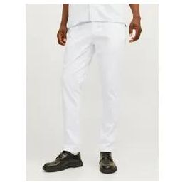 Jack & Jones Chinos JACK & JONES "JPSTMARCO mit Stretchkomfort und schmalem Bein", Damen, Gr. 30, L&auml;nge 34, wei&szlig;, Web, Obermaterial: 98% Baumwolle, 2% Elasthan, unifarben, slim fit normal, Hosen, Baumwollmischung, slim fit