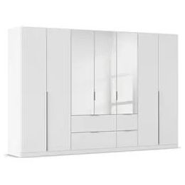 Dreht&uuml;renschrank OTTO HOME "Kleiderschrank Schrank Garderobe AGORDO mit Dekor- oder Hochglanzfront", wei&szlig; (alpinwei&szlig;), B:315cm H:210cm T:54cm, Holzwerkstoff, Schr&auml;nke, Dreht&uuml;renschrank, mit Au&szlig;enschubk&auml;sten, in 7 Breiten und 2 H&ouml;hen MADE IN GERMANY
