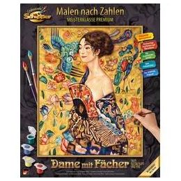 Malen nach Zahlen Schipper "Meisterklasse Premium - Dame mit F&auml;cher", bunt, Malvorlagen, KinderB:41cm H:52cm, Made in Germany, B:41cm H:52cm