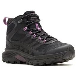 Wanderschuh Merrell "SPEED STRIKE 2 MID GORE-TEX", Damen, Gr. 42, schwarz, Synthetik, Schuhe Wanderschuh, wasserdicht dank Gore-Tex Membrane