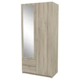 Kleiderschrank Demeyere GROUP "Mellie", kronberg eich, B:89cm H:191,5cm T:51,4cm, Holzwerkstoff, Schr&auml;nke, Kleiderschrank, SCHRANK 2-TUERIG 1 SPIEGEL 2 SCHUBLADEN
