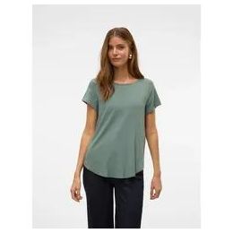 V&eacute;ro Moda Blusenshirt VERO MODA "VMBELLA SS TOP WVN GA NOOS", Damen, Gr. S, gr&uuml;n (laurel wreath), Web, Obermaterial: 97% Viskose, 3% Elasthan, unifarben, regular fit h&uuml;ftbedeckend, Rundhals, Shirts Blusenshirt, Viskosemischung, abgerundeter Saum
