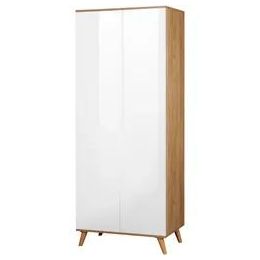 Kleiderschrank OTTO HOME "Lund Schlafzimmerschrankim skandinavischem Design", wei&szlig; (eichefarben, wei&szlig;), B:80cm H:203cm T:52cm, FSC-zertifizierter Holzwerkstoff, Schr&auml;nke, Kleiderschrank, Garderobenschrank mit Premium Innenausstattung, Breite 80 cm hochglanz