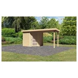 Gartenhaus Karibu "Schwandorf 3", beige (naturbelassen), ohne Fu&szlig;boden, ohne R&uuml;ck- und Seitenwand, ohne Dacheindeckung, Holzwerkstoff, Gartenh&auml;user, Gartenhaus, aus hochwertiger nordischer Fichte