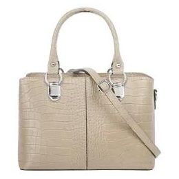 Umh&auml;ngetasche CLUTY, Damen, Gr. B/H/T: 24cm x 16cm x 7cm onesize, beige, Leder, Taschen Umh&auml;ngetasche, echt Leder, Made in Italy