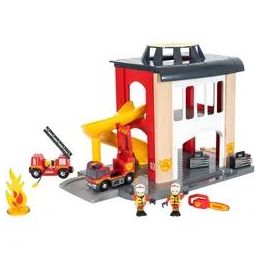 Spiel-Feuerwehrwache Brio "Brio WORLD, Gro&szlig;e Feuerwehrstation mit Einsatzfahrzeug", bunt, Fahrzeug-Spielwelten, KinderB:19cm H:24cm T:27cm, B:19cm H:24cm T:27cm