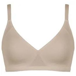 B&uuml;gelloser BH Naturana "Modern Minimizer", Damen, Gr. 90, Cup E, beige (light beige), Obermaterial: 80% Polyamid, 20% Elasthan, unifarben, bequem, BHs, verstellbare Tr&auml;ger, ohne B&uuml;gel, feminin, bequem