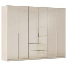 Dreht&uuml;renschrank OTTO HOME "Kleiderschrank Kleiderschr&auml;nke Schrank Garderobe AGORDO mit Glasfront", beige (beige, glas beige (champagner)), B:271cm H:229cm T:54cm, Holzwerkstoff, Schr&auml;nke, Dreht&uuml;renschrank, mit Au&szlig;enschubk&auml;sten, in 7 Breiten und 2 H&ouml;hen MADE IN GERMANY