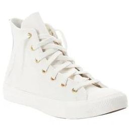 Sneaker Converse "CHUCK TAYLOR ALL STAR GOLD LUXE", Jungen, Gr. 37,5, wei&szlig; (egret, metallic light gold), Leder, Schuhe Sneaker