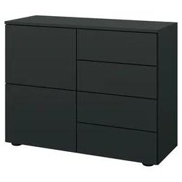 borchardt M&ouml;bel Kommode BORCHARDT M&Ouml;BEL "Rova, Sideboard Breite 93 cm", schwarz (schwarz, matt), B:93cm H:72cm T:35cm, Holzwerkstoff, Sideboards, Kommode, Push-To-Open, verstellbare Einlegeb&ouml;den, viel Stauraum, Breite 93cm