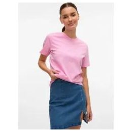 V&eacute;ro Moda Kurzarmshirt VERO MODA "VMPAULINA SS T-SHIRT GA JRS NOOS", Damen, Gr. M, rosa (bonbon), Jersey, Obermaterial: 100% Baumwolle, unifarben, normal, Rundhals, Shirts, Baumwolle, regular fit