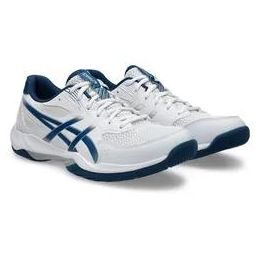Hallenschuh asics "GEL-ROCKET 12", Herren, Gr. 46,5, wei&szlig; (wei&szlig;, mako blau), Synthetik, Schuhe Hallenschuh, besonders geeignet f&uuml;r Handball und Volleyball
