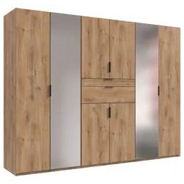 Dreht&uuml;renschrank wimex "Moldau Kleiderschrank mit Spiegel Schlafzimmerschrank", braun (plankeneiche nachbildung), B:270cm H:208cm T:58cm, Holzwerkstoff, Schr&auml;nke, Dreht&uuml;renschrank
