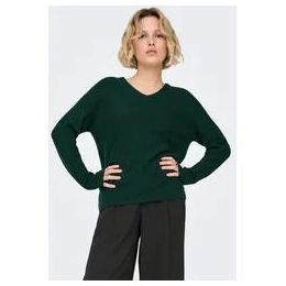V-Ausschnitt-Pullover Only "ONLCAMILLA V-NECK L/S PULLOVER KNT NOOS", Damen, Gr. M, gr&uuml;n (scarab detail:melange), Strick, Obermaterial: 74% Polyacryl, 24% Polyester, 2% Elasthan, meliert, regular fit normal, V-Ausschnitt, Strickb&uuml;ndchen, Pullover, Materialmix, regular fit