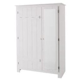 Garderobenschrank OTTO HOME "Bertram", wei&szlig;, B:120cm H:170cm T:50cm, Massivholz, Schr&auml;nke, Garderobenschrank, aus sch&ouml;nem massivem Kiefernholz, mit einer Spiegelt&uuml;r, H&ouml;he 170 cm