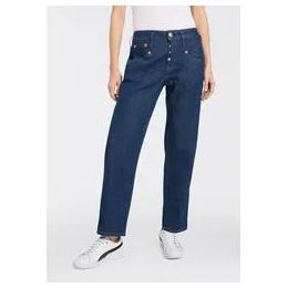 Boyfriend-Jeans Herrlicher "Shyra Tap Denim", Damen, Gr. 29, N-Gr, blau (raw), Denim/Jeans, Obermaterial: 48% Baumwolle, 21% Polyester, 20% Viskose, 10% Acetat, 1% sonstige Fasern, Jeans