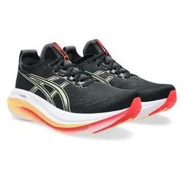 Laufschuh asics "GEL-NIMBUS 27", Herren, Gr. 44,5, schwarz (schwarz, khaki), Textil, Schuhe Laufschuh